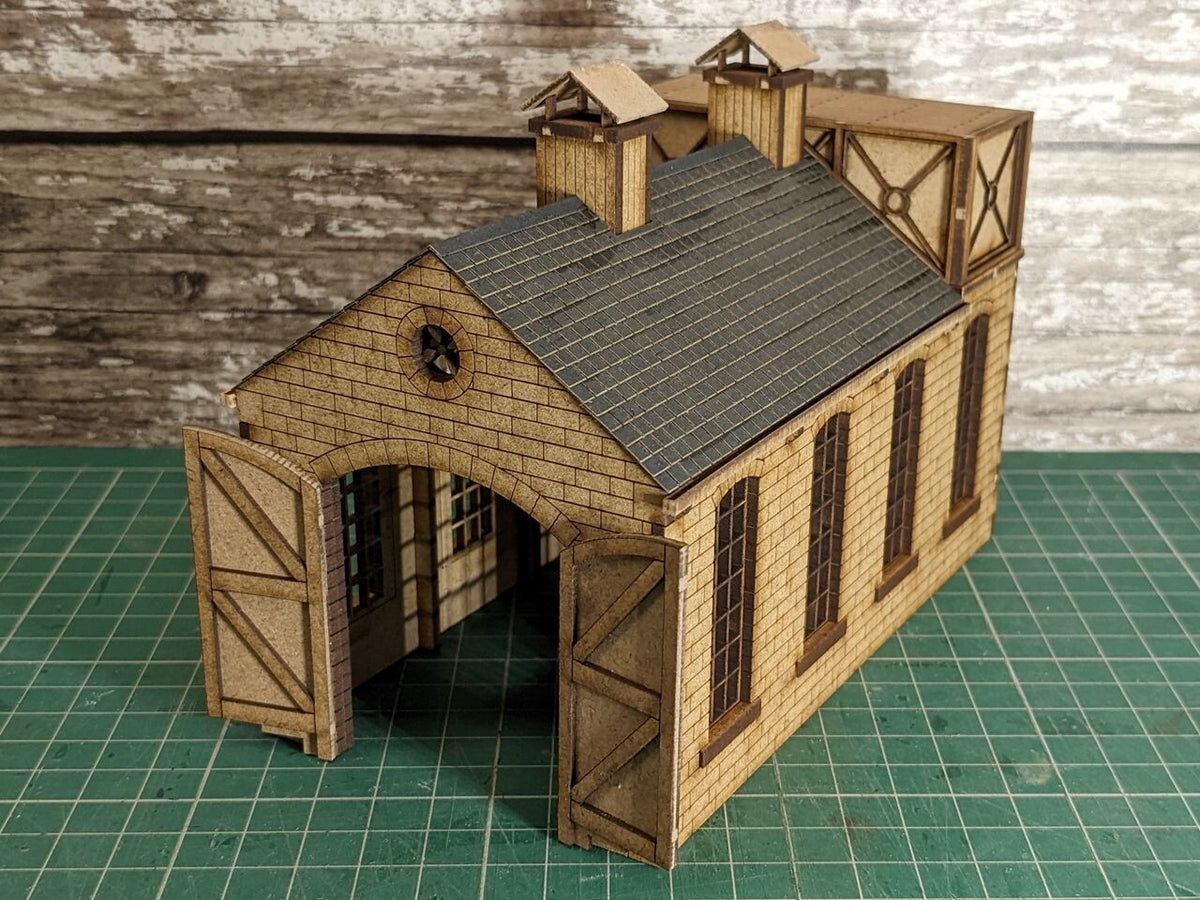 OO Gauge Loco Shed – JSModels Small Industrial Stone Shed with Tank La ...